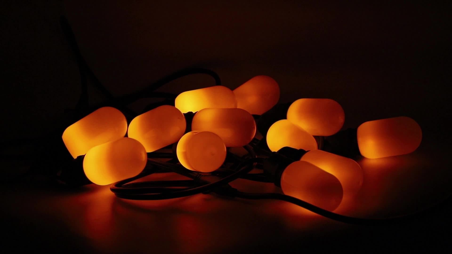 24ft Fire Flicker Outdoor String Lights Waterproof Led Holiday Ambient ...