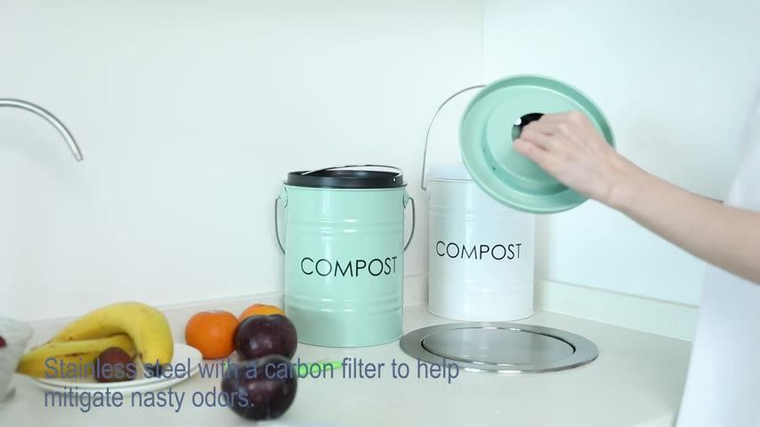 Tabletop Compost Food Bin Kitchen Compost Bin Compost Caddy For Food ...