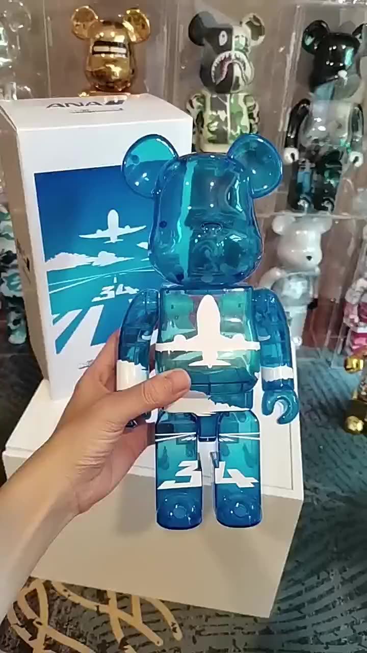 Wholesale Bearbrick 400% Nikko Aircraft 34 Transparent Blue Block Bear ...