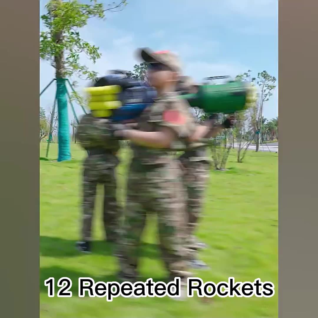 12 Burst Mortar Electric Rocket Launcher Soft Bullet Gun Simulation ...