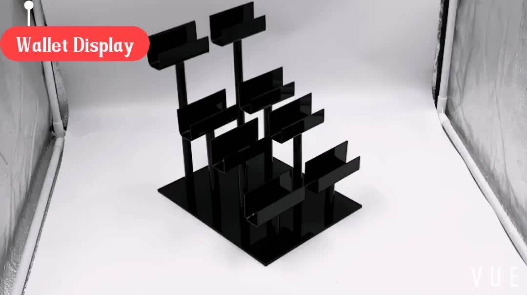 J&h Shopping Mall 4 Layers High-end Black Wallet Rack Holder Clear ...