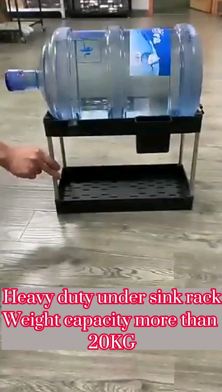 2 Tier Bathroom Shelf With Hooks Sliding Rail Shower Pull-out Wheels ...