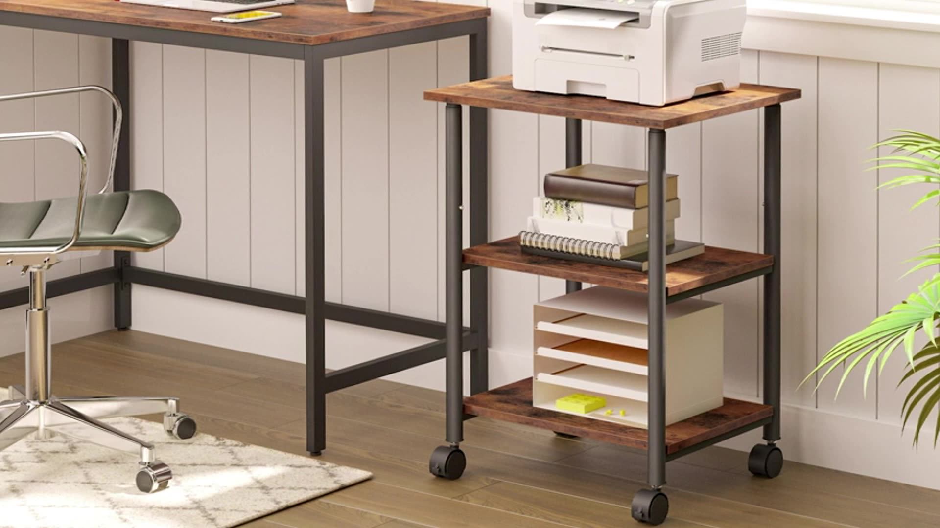 Modern 4-tier Metal Av Media Stand With Power Strips Corner Tv Stand ...