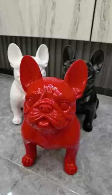 Mold Resin Dogs Decorations Polyresin Statues Bully Dogs Black And Red ...