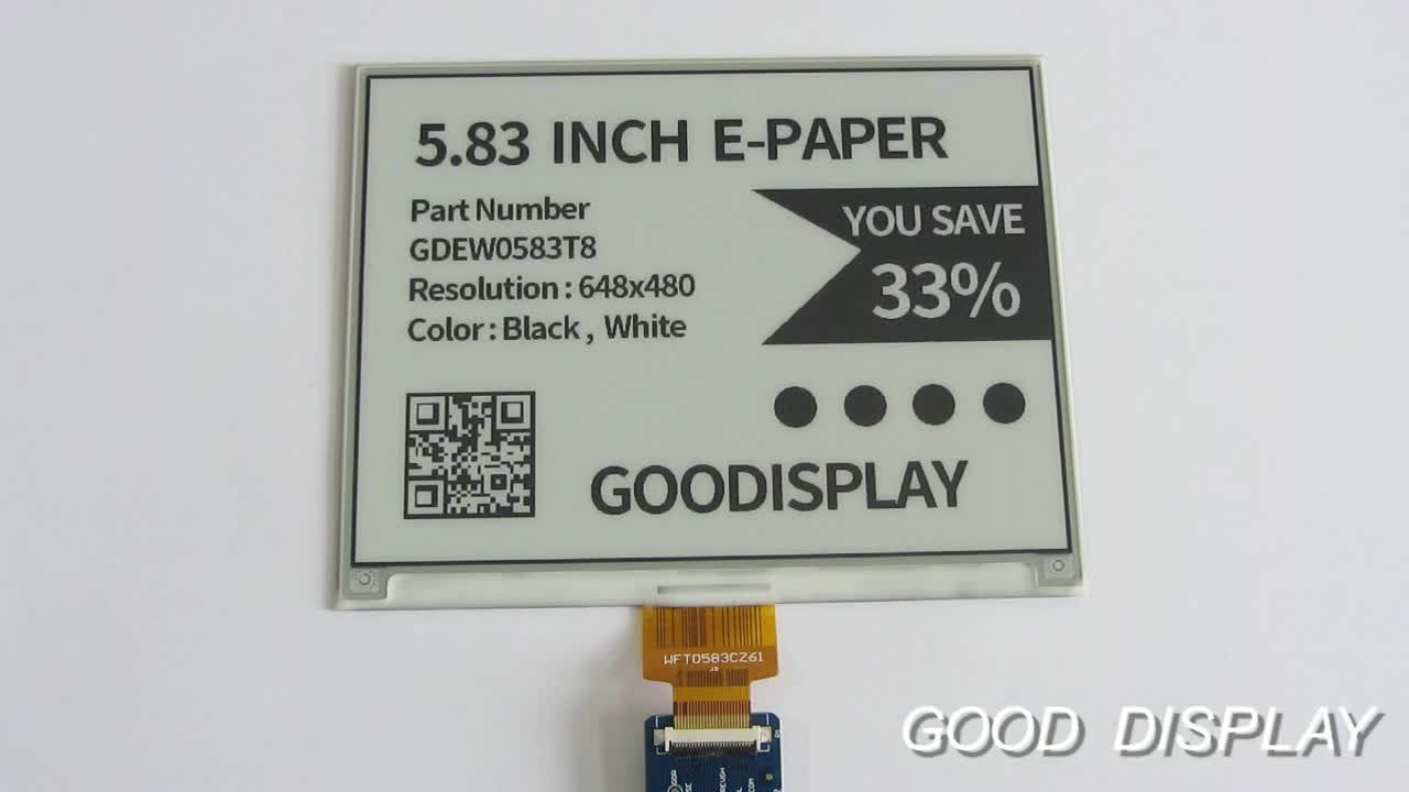 Large Square Eink Display 5.83/6 Inch Eink Panel 648x480 For Electronic ...