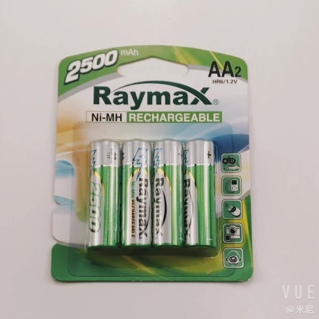 Raymax High Quality 1.2v Ni-mh Aa 2500mah Battery Charging Rechargeable ...