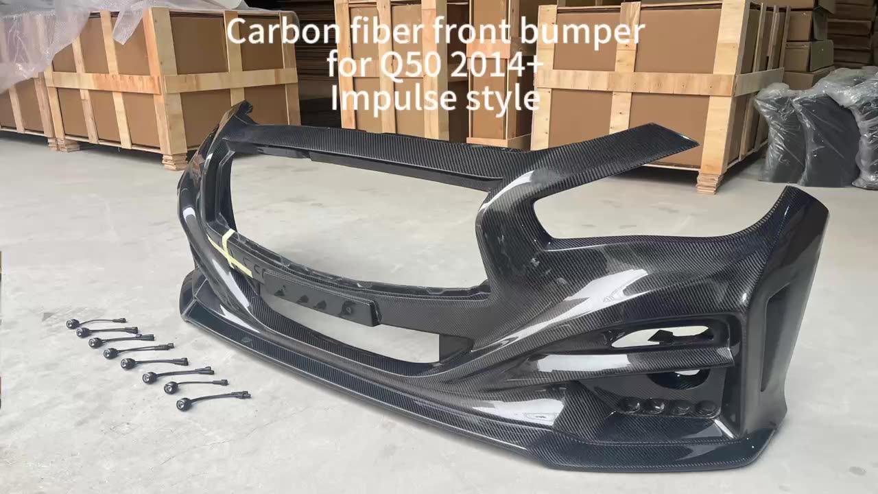 Mrd Full Carbon Fiber Front Bumper Impulse Style For Infiniti Q50 2014 ...