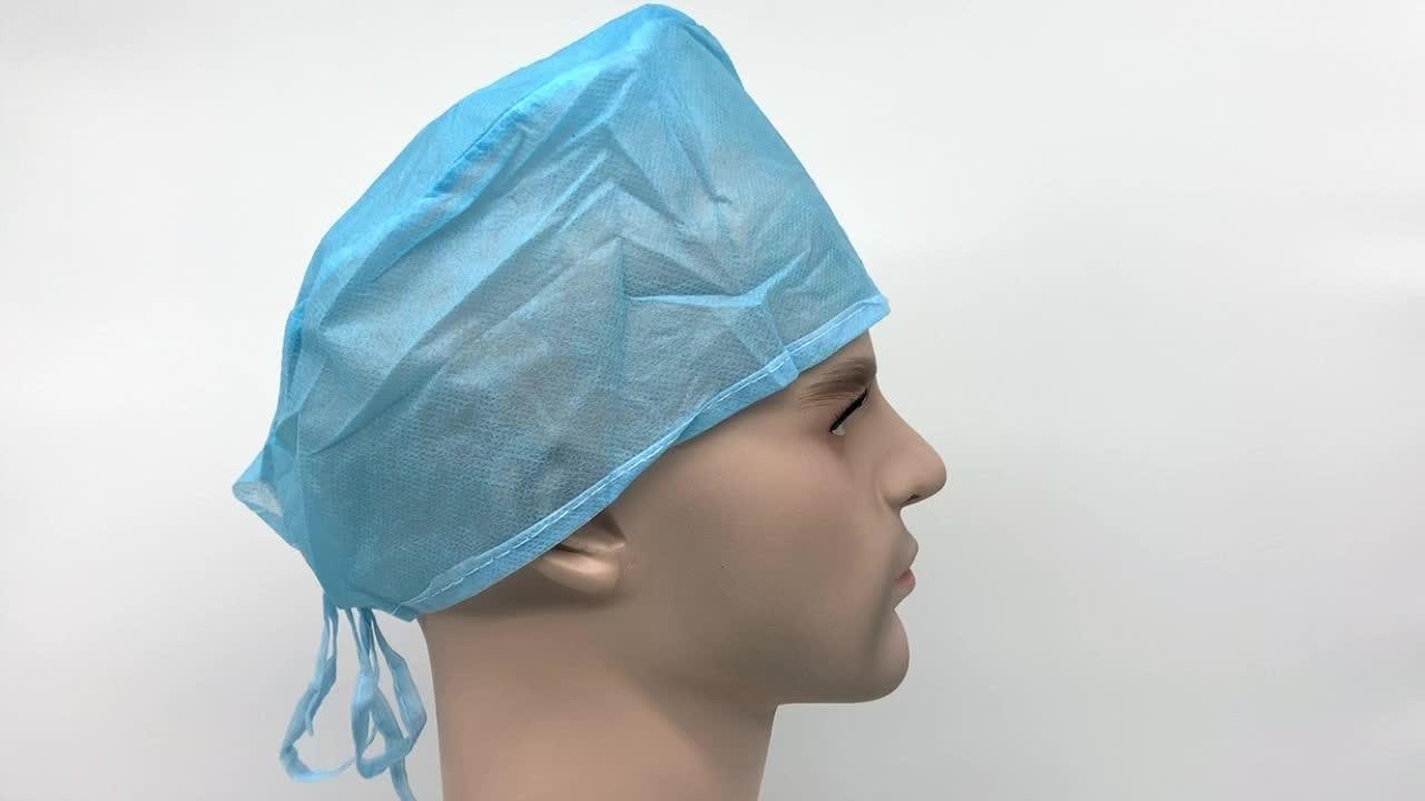 Disposable Pp Non Woven Surgical Head Cover Hand Sewed Blue Green ...