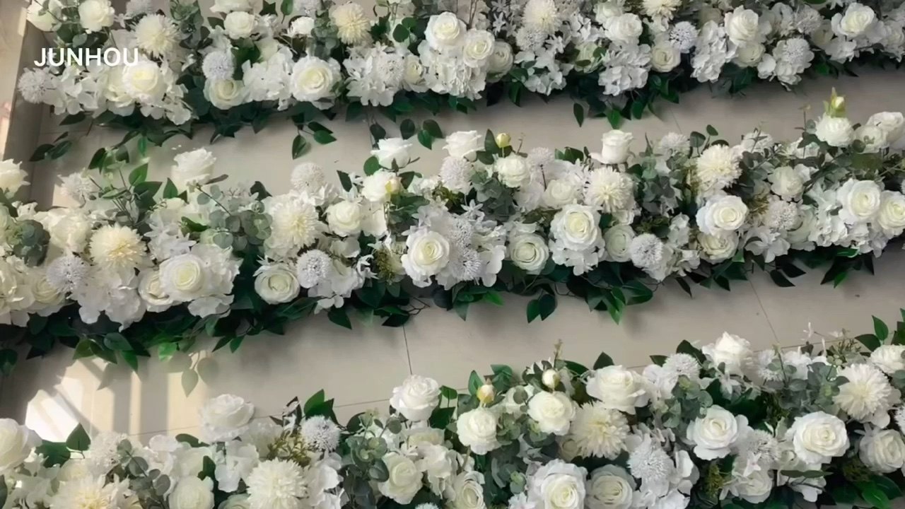 White Customized Artificial Runner Flowers Wedding Table Centerpieces ...