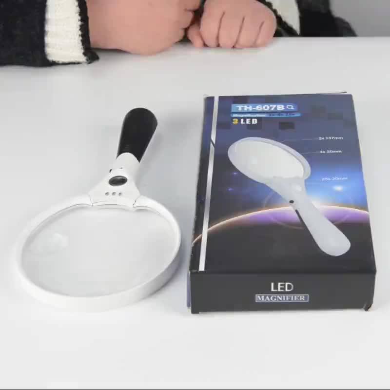 5.5 Inch Extra Large Led Handheld Magnifying Glass With Light - 2x 4x ...