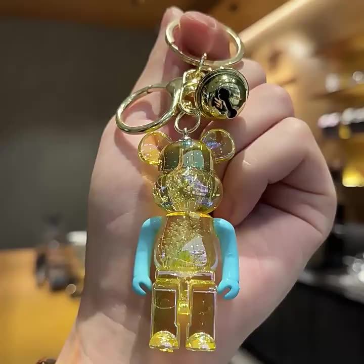 Creative Cartoon Bubble Acrylic Violent Bear Keychain Car Key Ring Bag ...