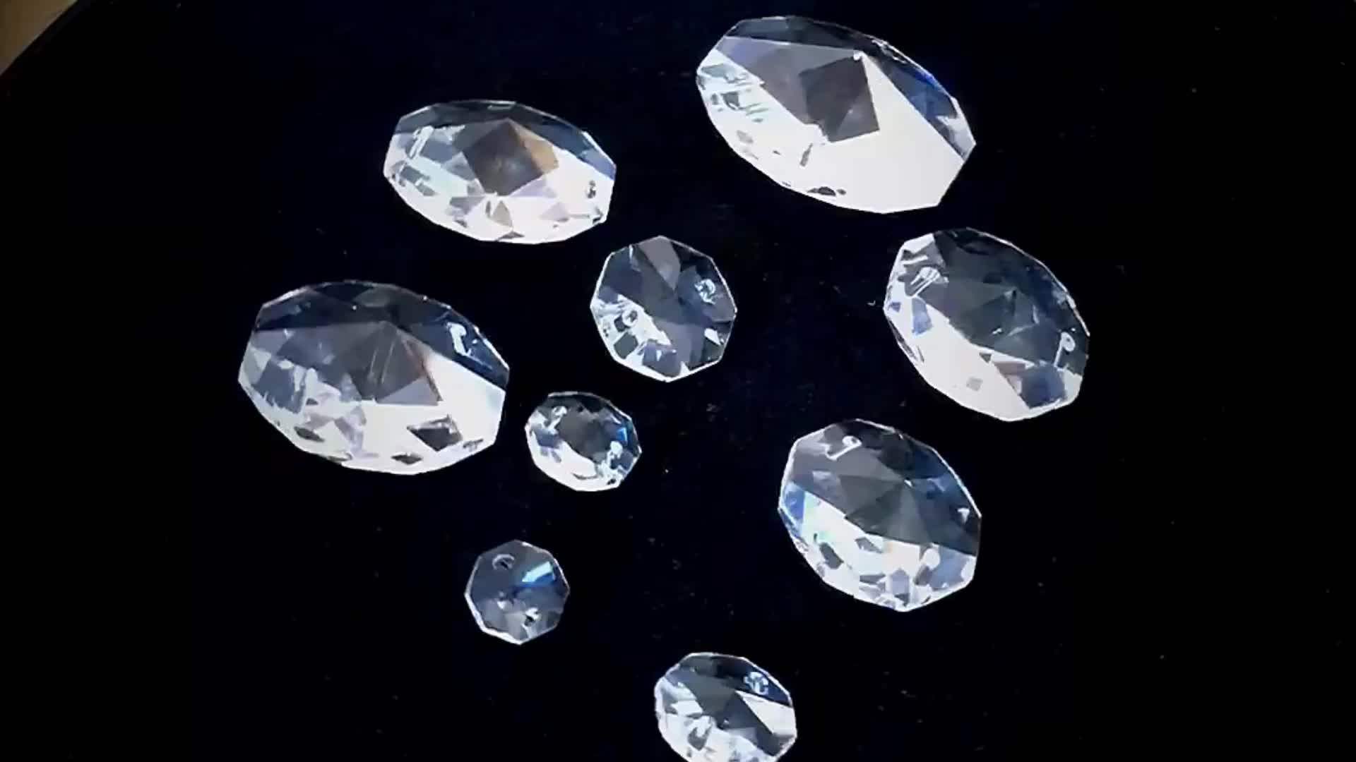 Free Shipping 16mm 100pcs With Clear Crystal Glass Beads 16-faceted For ...