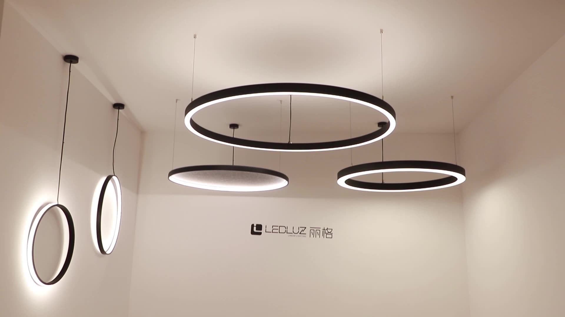 Circular Pendant Led Ring Light Round Led Aluminum Profile For Office ...