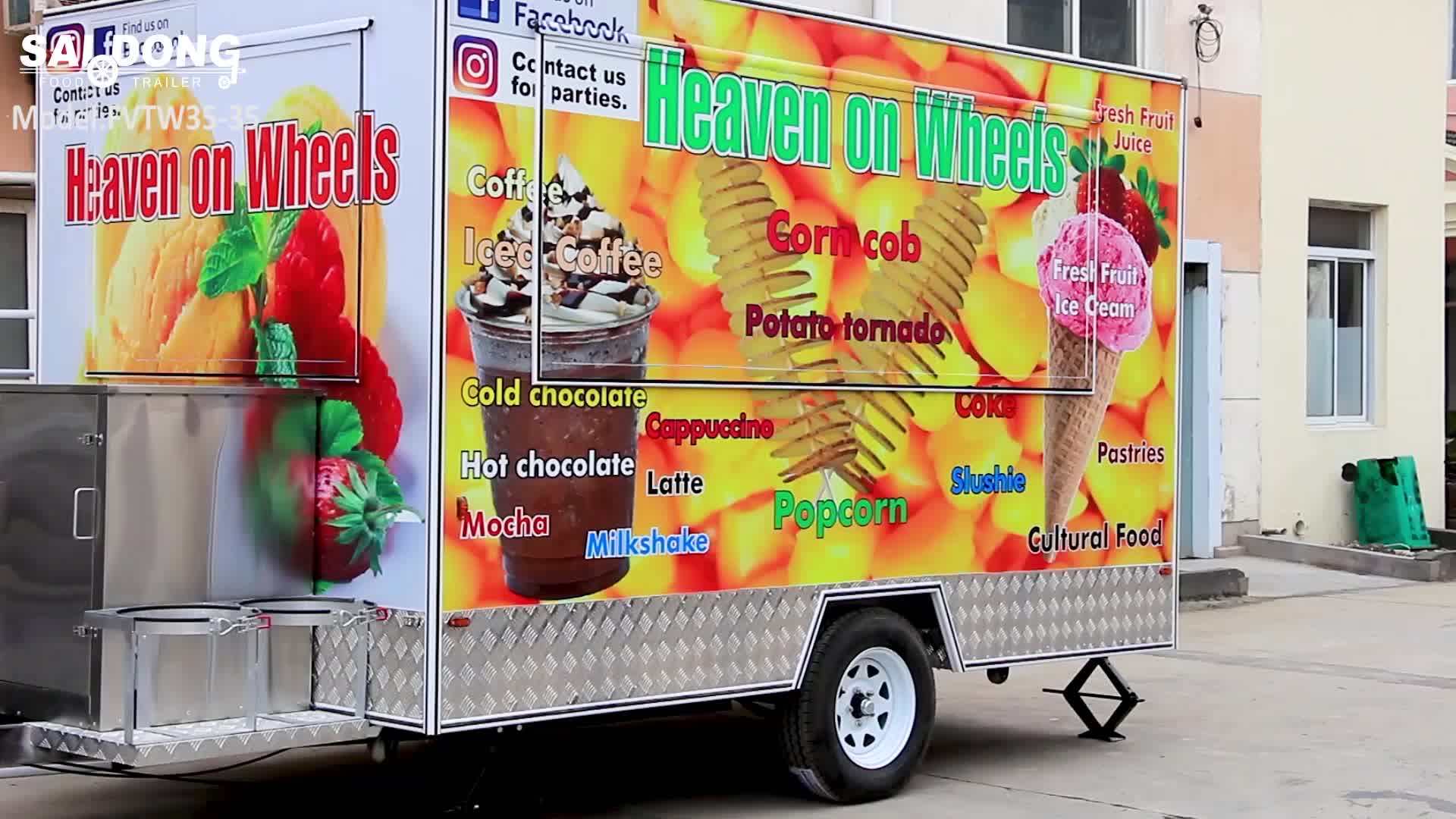 Outdoor Street Stainless Mobile Food Vans/ Hot Dog Vending Carts - Buy ...