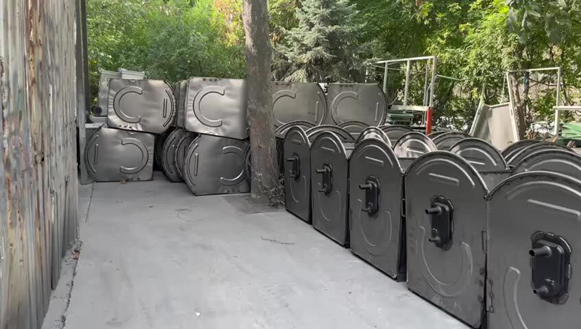 1100 Liter Garbage Containers Original Galvanized With Dome Lid Turkish ...