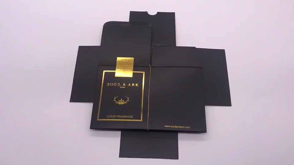 Wholesale Custom Design Gold Stamping Logo Carton Box Luxury Black ...