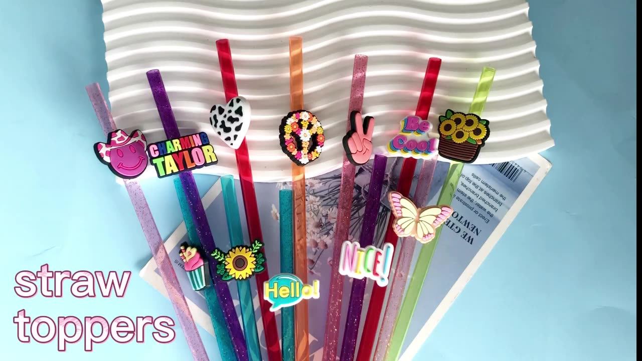 Cheer Cheerleading Pvc Straw Toppers Charms Decoration Cheerleading ...