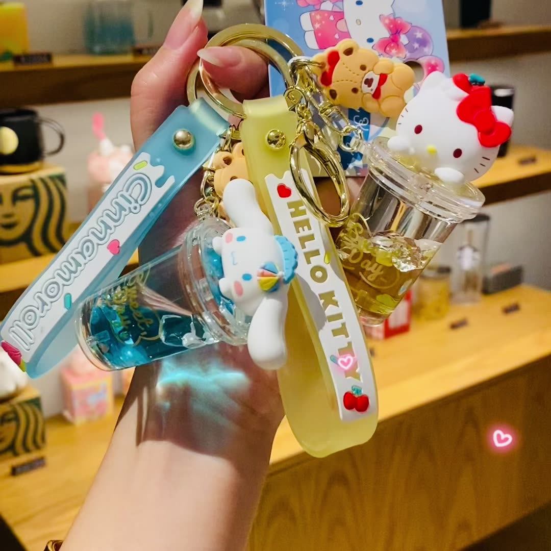 Dickmon Genuine Sanrio Four Cartoon Figures Floating Bottle Pendant ...