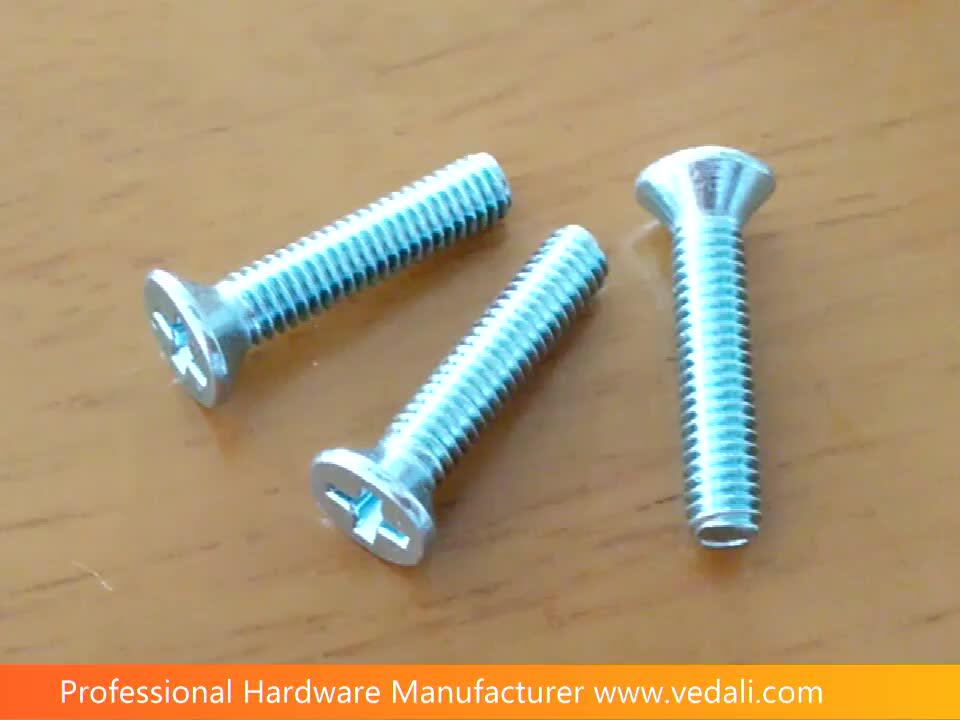 Phillips Flat Head Machine Screws Galvanized Steel M4 Standard Fastener ...