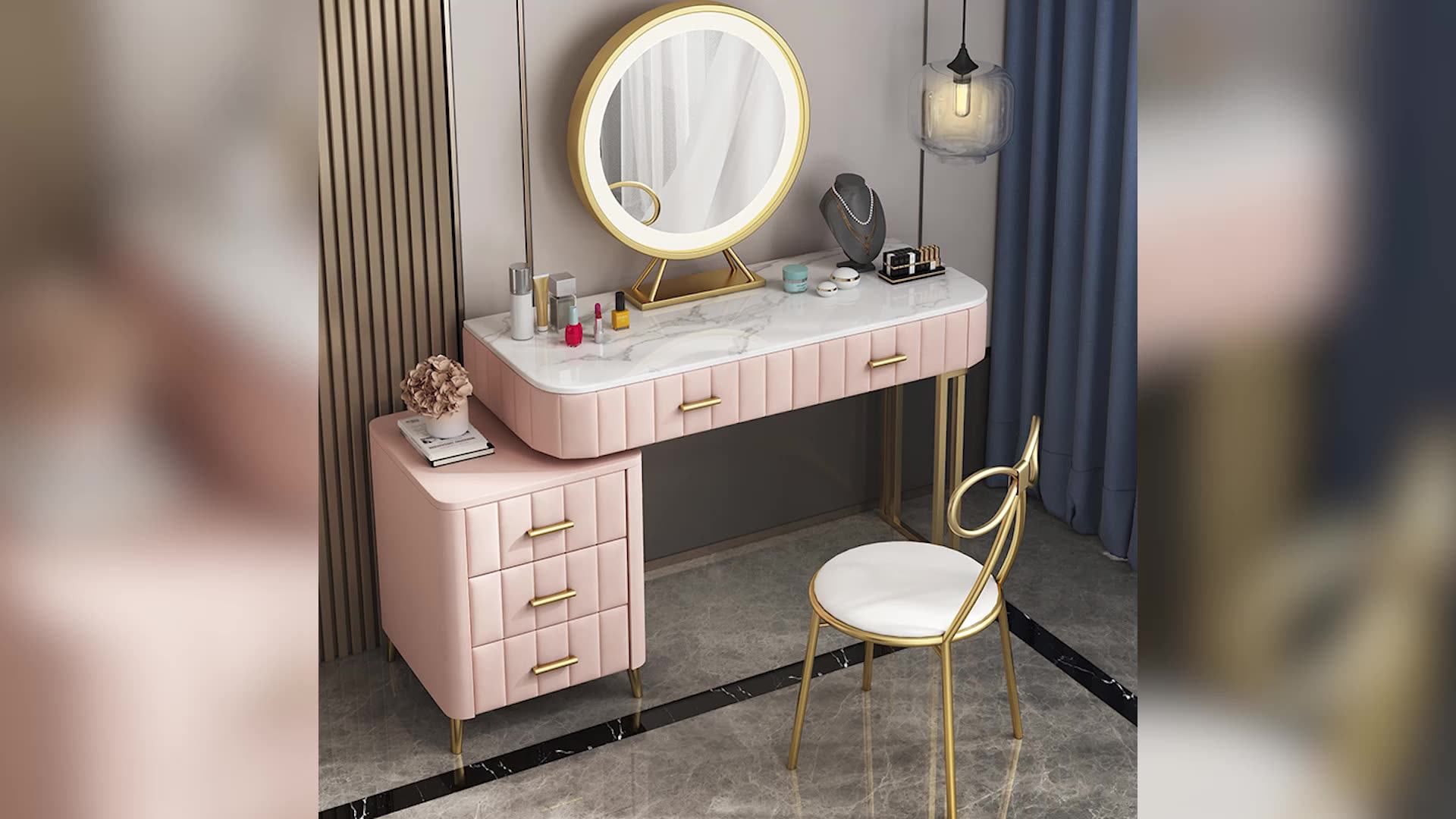 Princess Natural Solid Wood Make Up Station Vanity Table Set - Buy ...