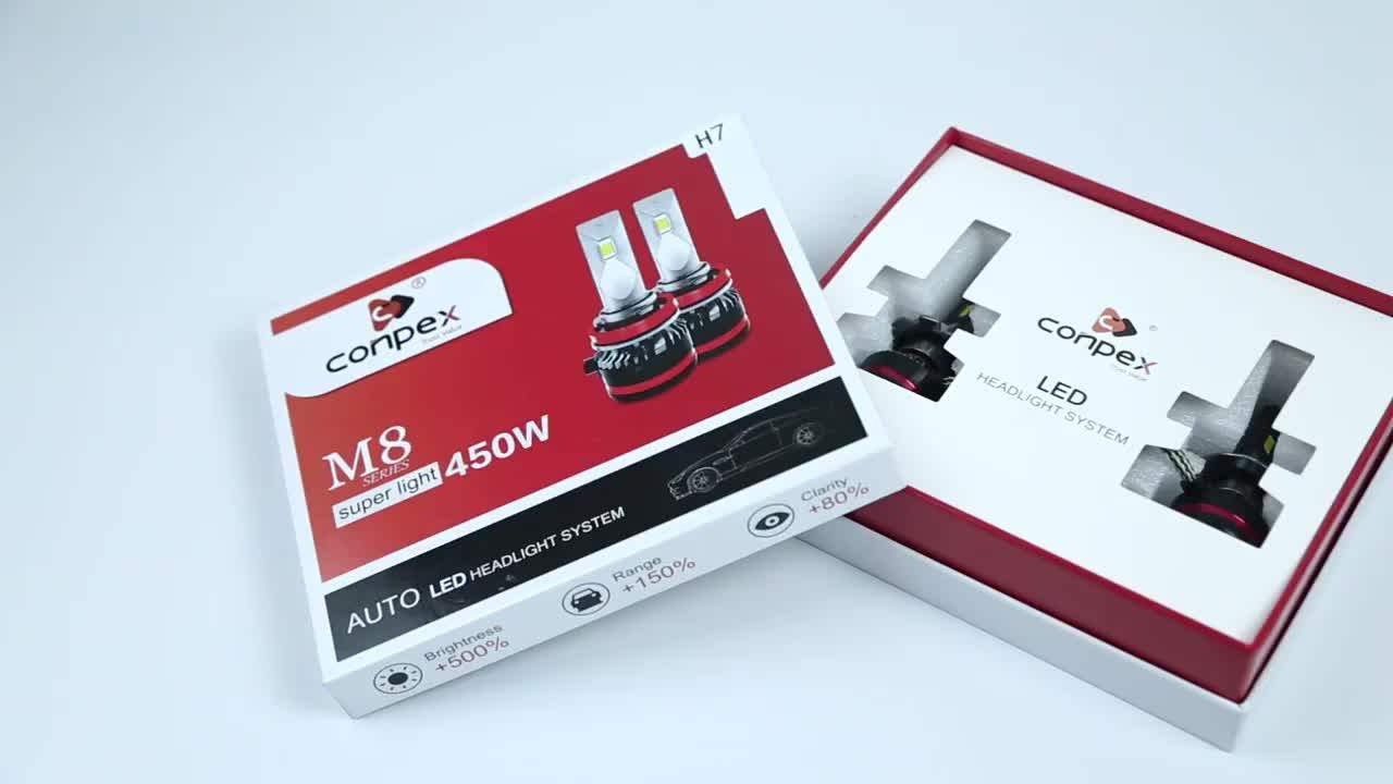 Conpex New Arrival M8 Super Bright 90w 10000lumen 9006 Led H1 H3 H4 H7 ...