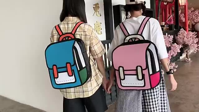 Japanese 2d Drawing Anime Woven Canvas Shoulder Book Bags Back To ...