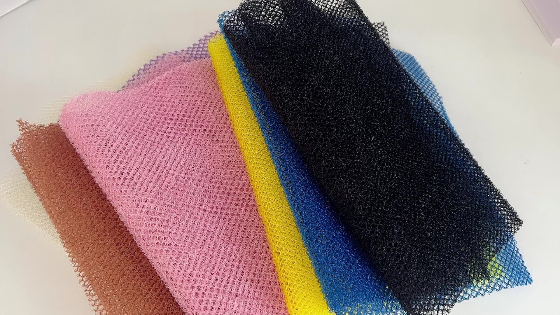 African Net Sponge Exfoliating Back Scrub Long Shower Sponges Nylon ...