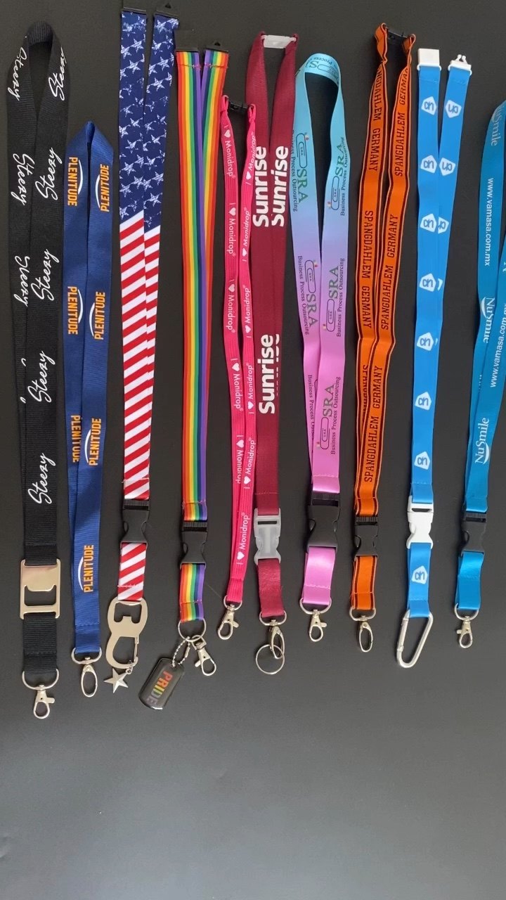 Custom Logo Polyester Short Wrist Strap Key Chain Lanyards Carabiner ...