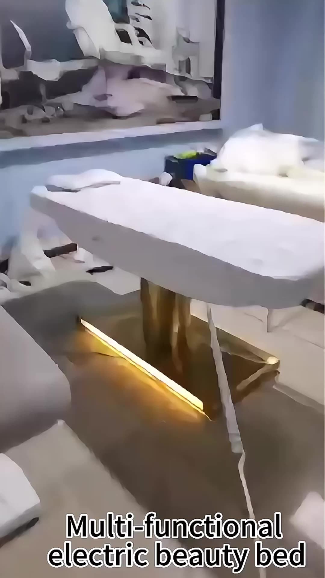 Modern Salon Led Grey Salon Bed 4 Motors Electric Gold Stainless Steel ...