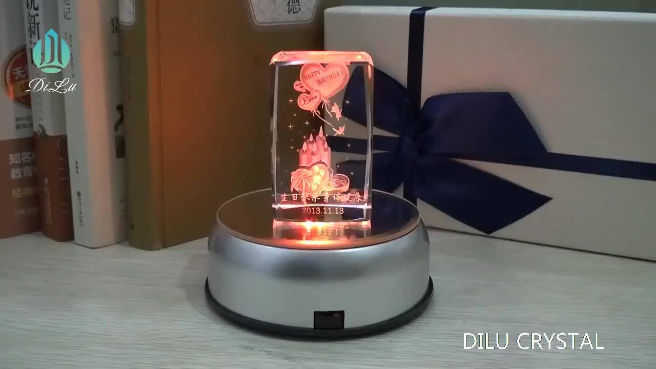 Dilu Led Light Base For Crystal Cube / Music Box For 3d Laser Engraved ...