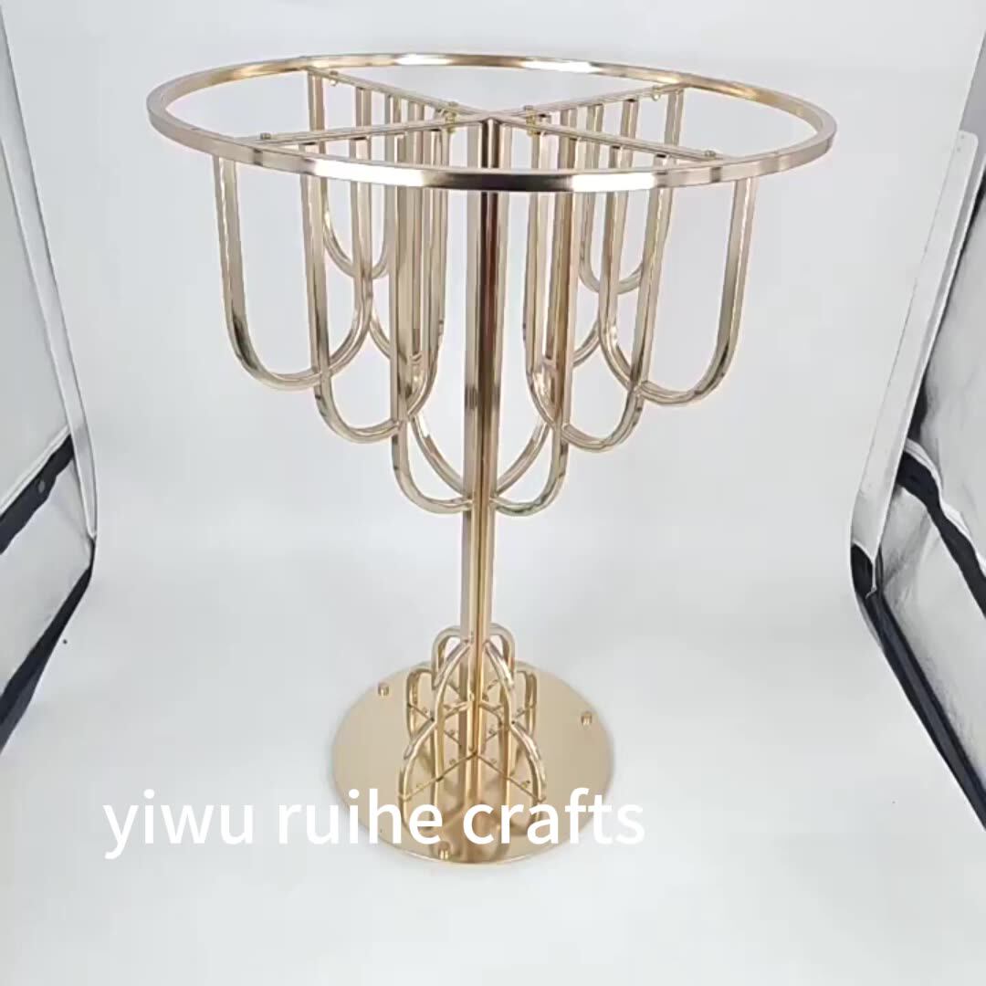 Wedding Centerpieces Table Decorations Shining Gold Metal Floral ...