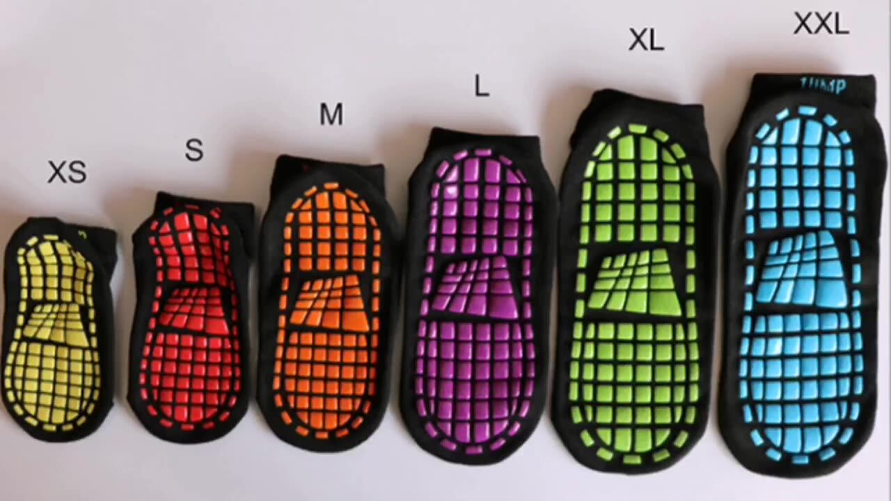 New Design Trampoline Park Grip Socks Anti Slip Jump Bounce Sock Kids ...