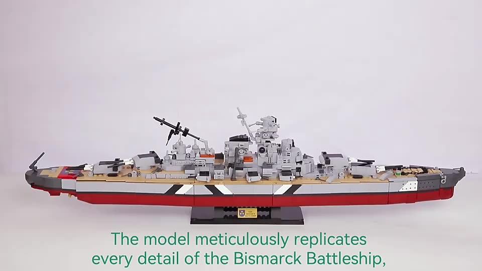 2in1 Sluban Ww2 Military Warships M38-b1102 Mismarck Battleship Cruiser ...