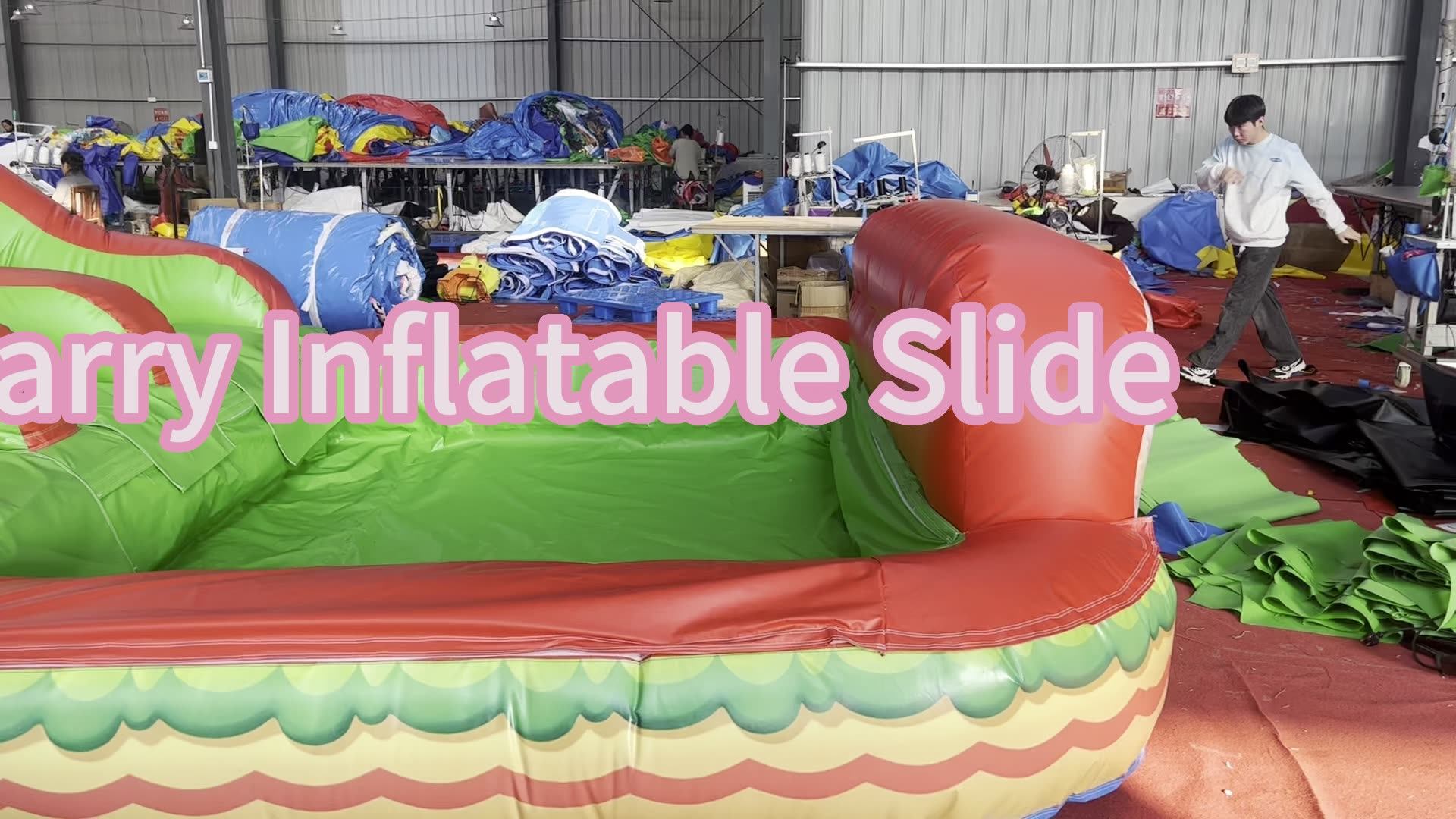 Pvc Inflatable Commercial Slide Mario Cartoon Bouncy Slide With Pool ...