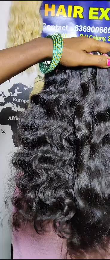 Single Donor Indian Raw Hair Extension Raw Remy Raw Virgin Cuticle ...