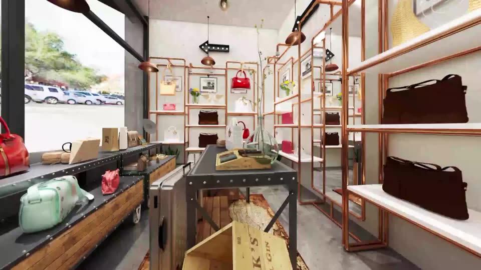 Customized Shop Interior Design Handbag Store Wooden Display Furniture ...