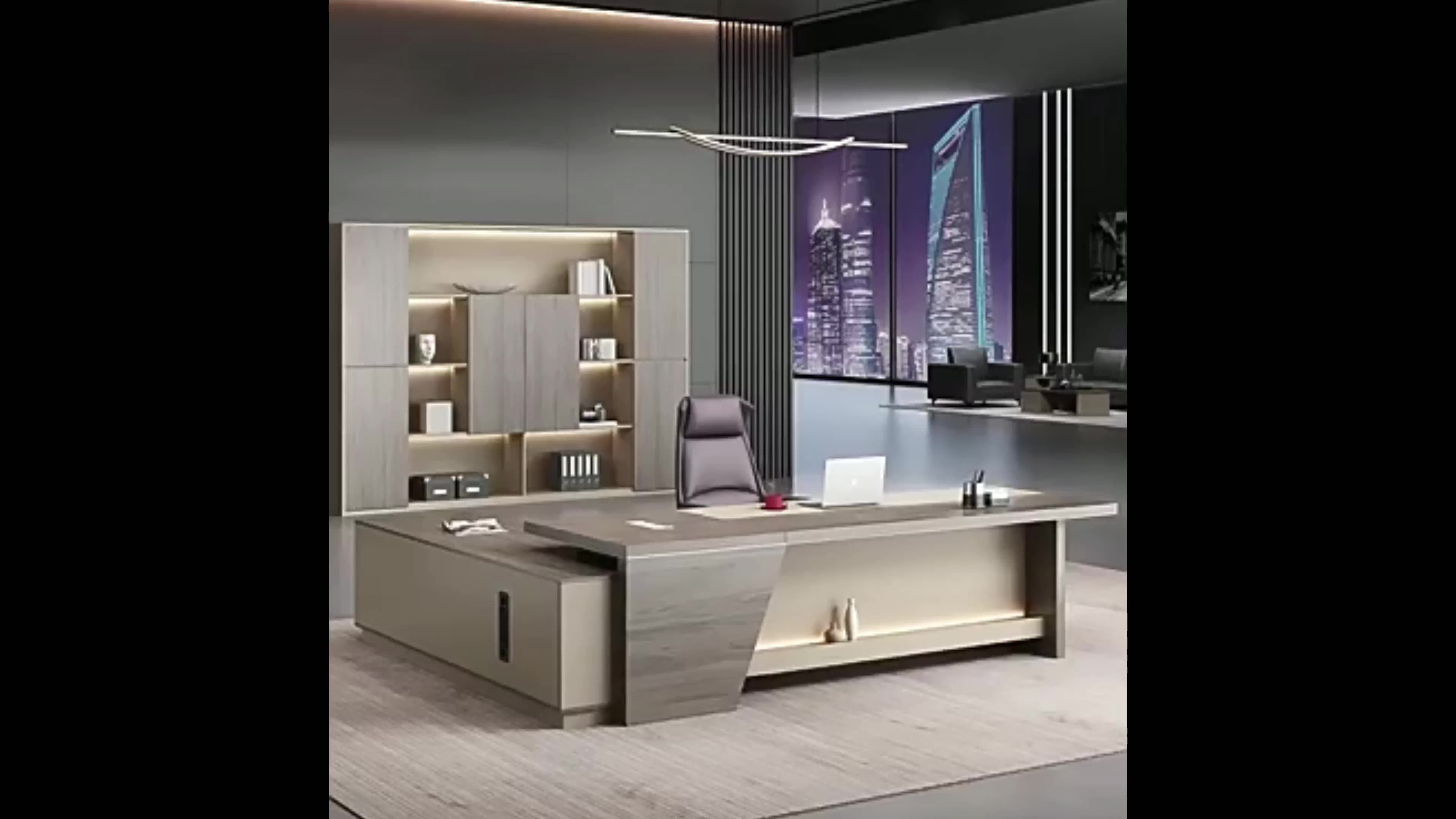 L Shaped Office Desk Executive Office Table And Chair Office Furniture ...