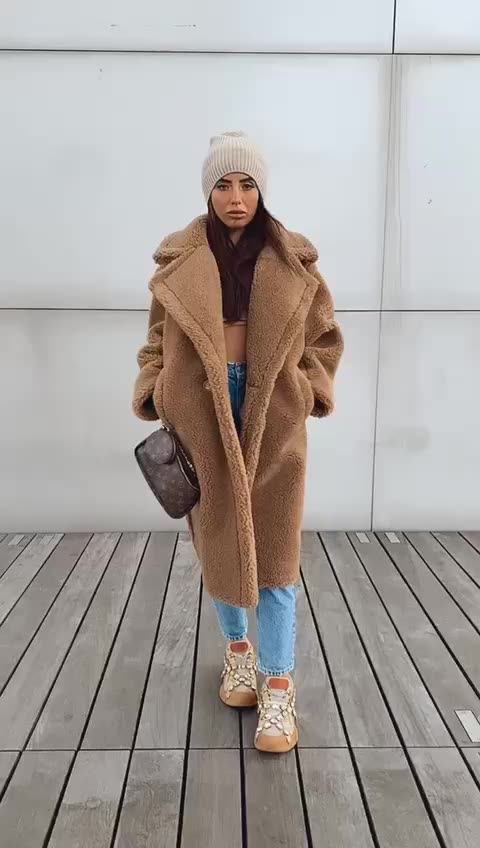 Teddy Bear Coat 2020 Plus Size Real Sheep Shearling Winter Jacket ...