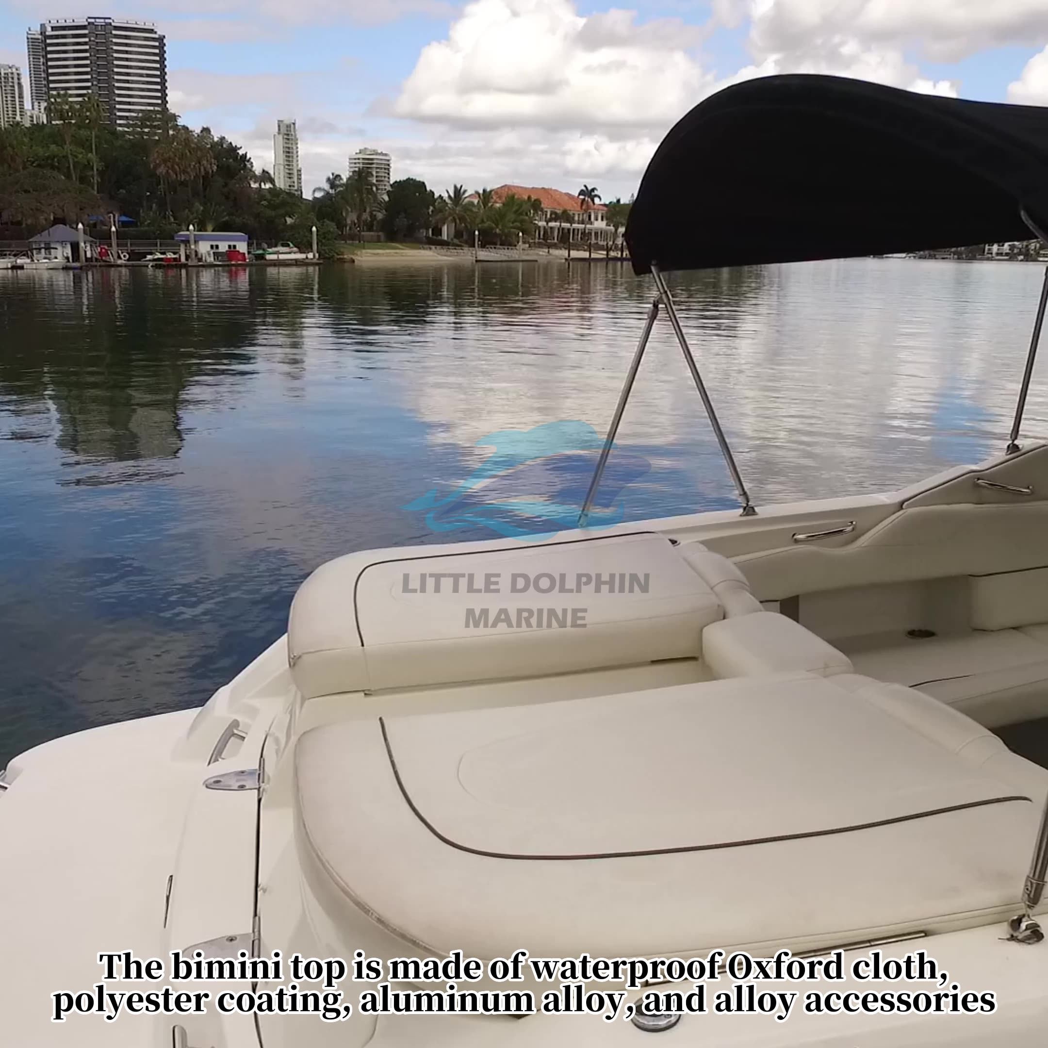 Curved Tube 4 Bow Bimini Top Boat Canopy Marine Hardware Boat Yacht ...