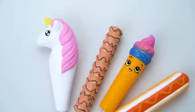 2020 New Design Cute Pu Squishy Pen Squeeze Toy Kawaii Reliever Jumbo ...