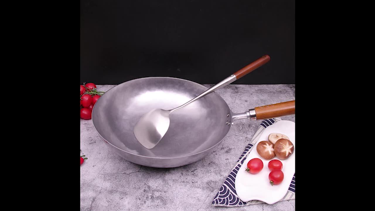 Chinese Handmade Kitchen Iron Frying Woks Non-stick Wok Pan Carbon ...