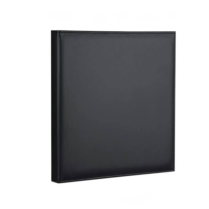 Top 1 Sale Stationery Black Leather Large Agenda Binder Leather 7 Ring ...