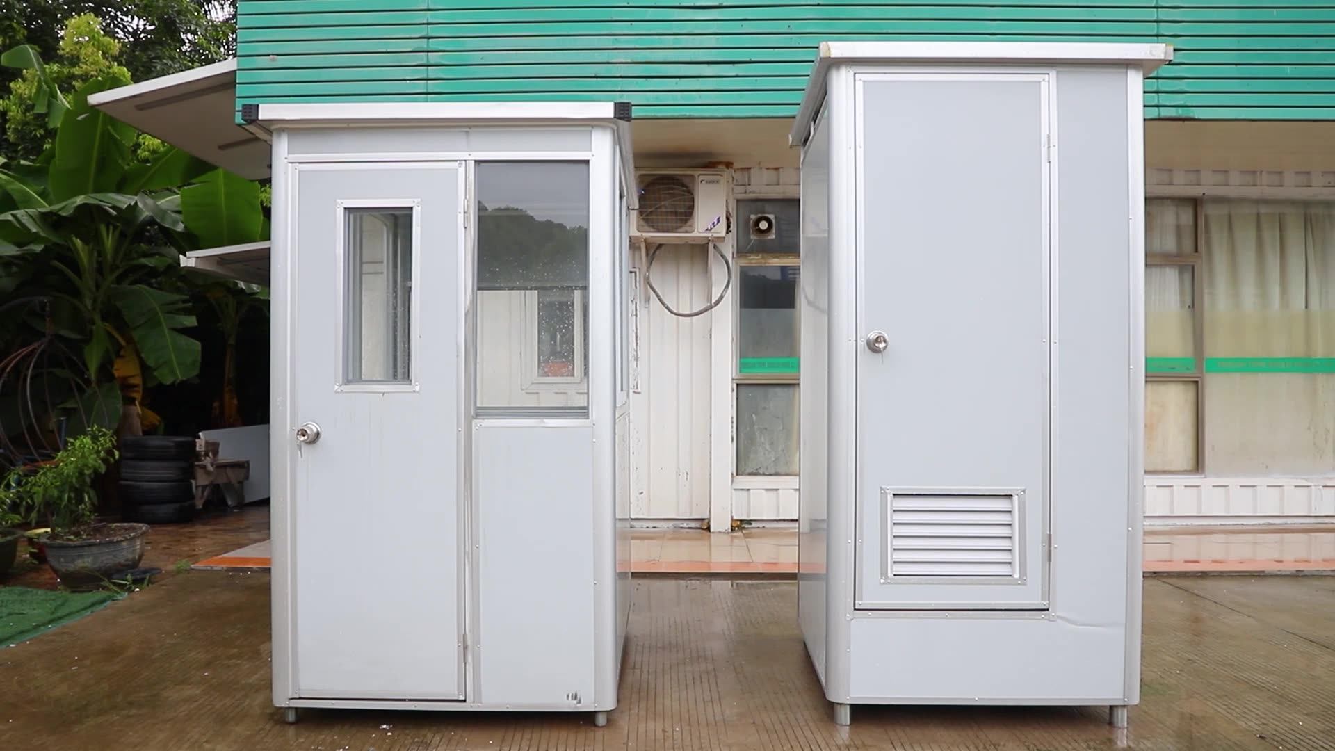 Mobile Temporary Kiosk Security Cabin Prefabricated Outdoor Metal Shack Elegant Sentry Box ...