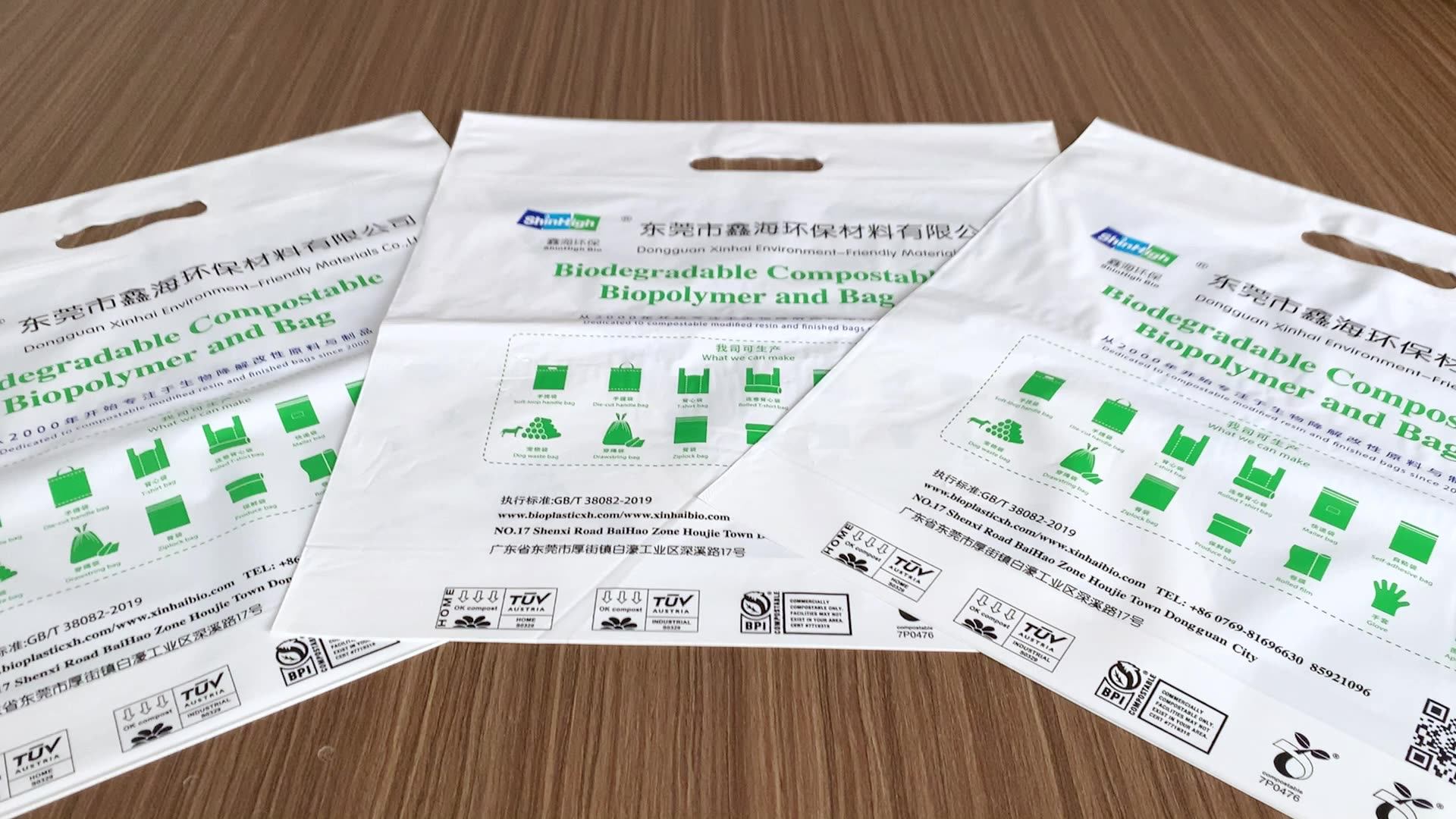 Custom Shopping Bags Logo Printed Plastic Compostable Plastic ...