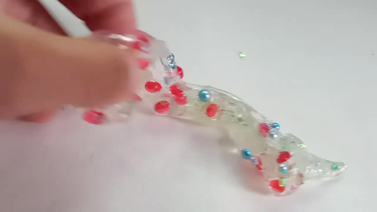 Clear Crystal Mud Slime Putty Magic Slime Toy With Fishbowl Beads Foam ...