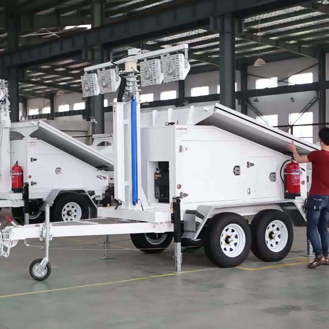 Solar Panel Mobile Trailer With 100 Watt Outdoor Led Flood Light - Buy ...