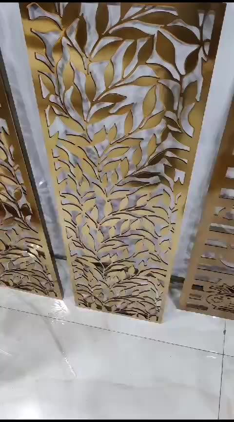 Rose Gold Partition Design Partition Wall Grail Brass Metal Art Work ...