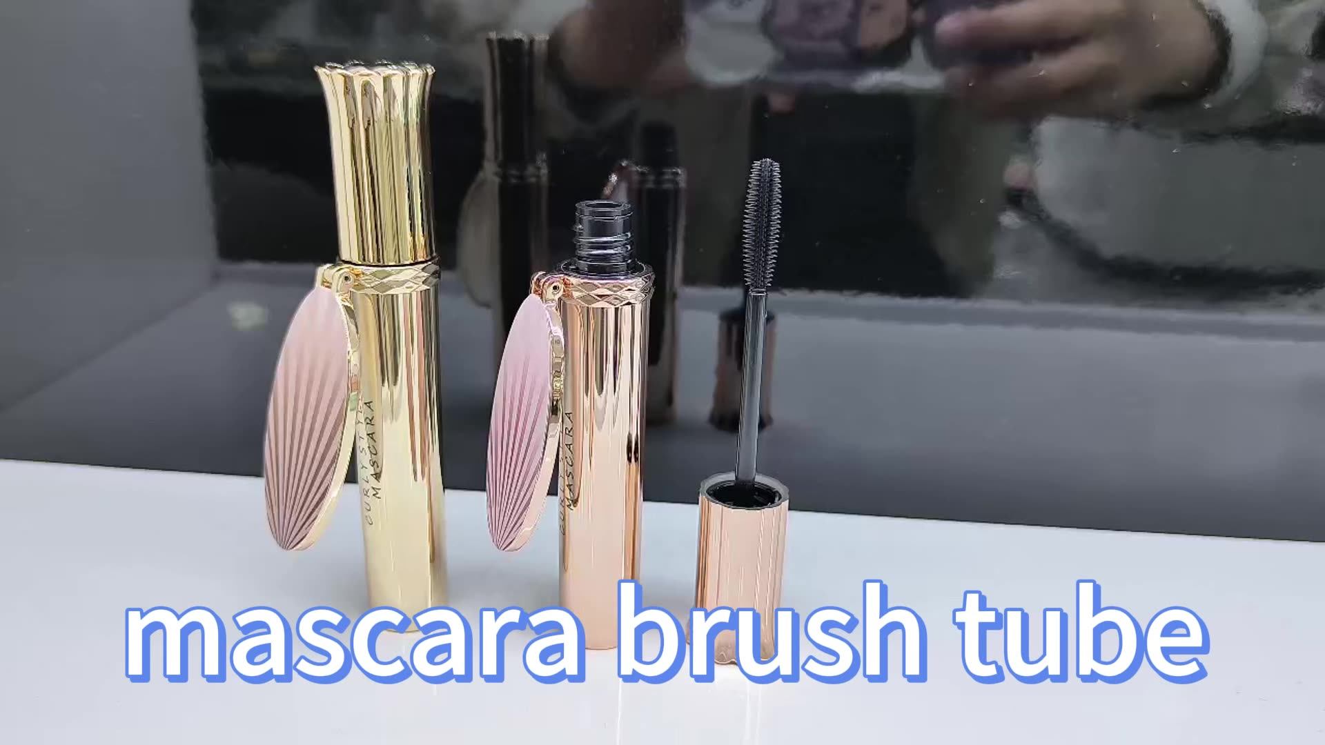 Different Size Black Gold Lids Slim Eyelash Container Mascara Packaging ...