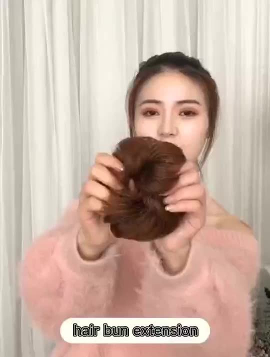 Synthetic Hair Bun Chignon Ladies Ponytail Hair Extension Scrunchie ...