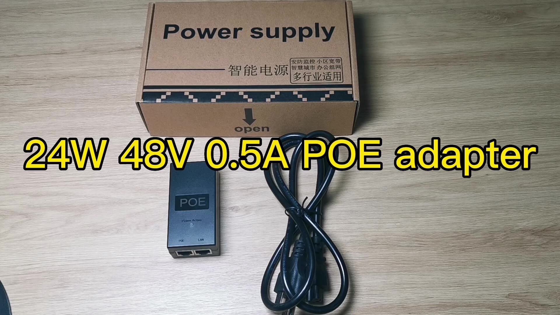 Factory Gigabit 24v 48v 0.5a 1a Poe Injector Adapter Poe+ Injector 30w ...